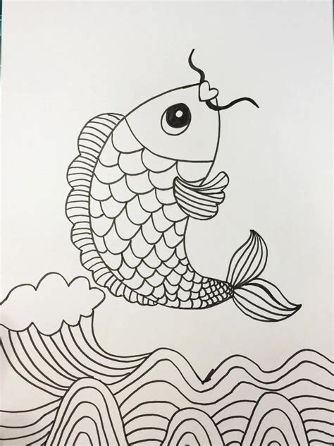 简笔画鲤鱼 简笔画鲤鱼图片 苗苗知道