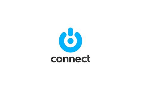 전원 및 연결 로고 디자인 템플릿 프리미엄 벡터