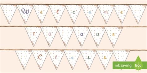 Welcome To Our Class Muted Rainbow Display Bunting Twinkl