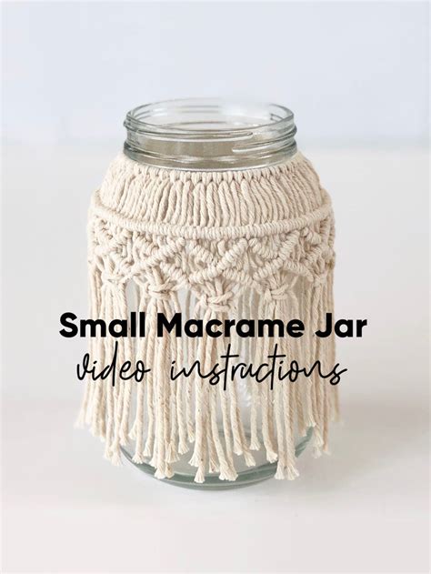Video Tutorial Small Macrame Jar Pattern Etsy Macrame Diy Macrame