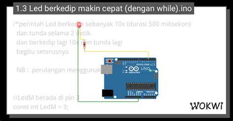 13 Led Berkedip Makin Cepat Dengan Whileino Wokwi Esp32 Stm32