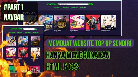 PART CARA MEMBUAT WEBSITE TOP UP GAME MIRIP CODASHOP HTML CSS ONLY YouTube