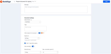 How To Allow Signers To Reassign The Signing Authority Boldsign Support