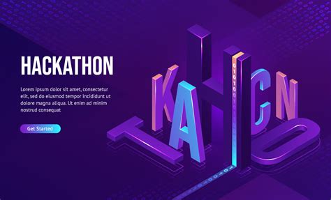 Hackathon Isometric Landing Software Development 15426913 Vector Art At Vecteezy