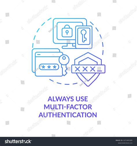 Use Multi Factor Authentication Blue Gradient Concept Stock Vector