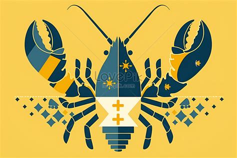 블루 랍스터 로고 일러스트 무료 다운로드 Lovepik