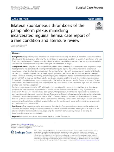 Pdf Bilateral Spontaneous Thrombosis Of The Pampiniform Plexus