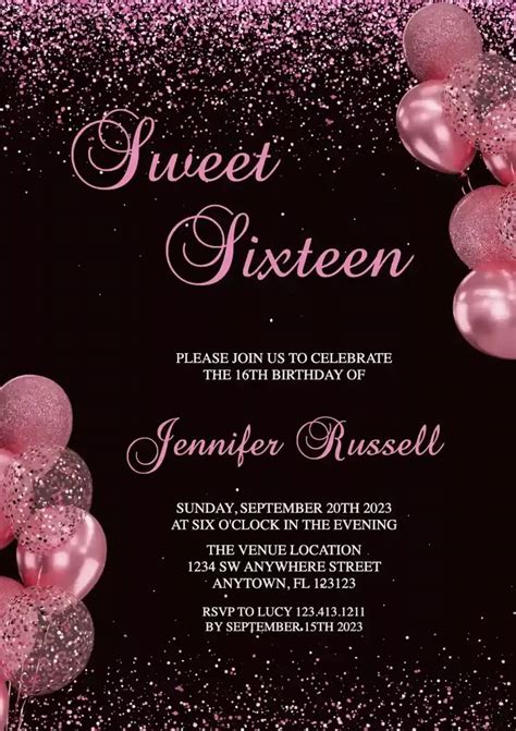 Teen Birthday Invitation Templates Birthday Balloon