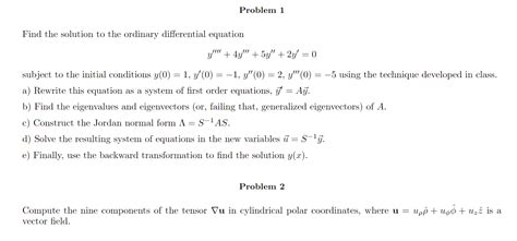 Solved Find The Solution To The Ordinary Differential
