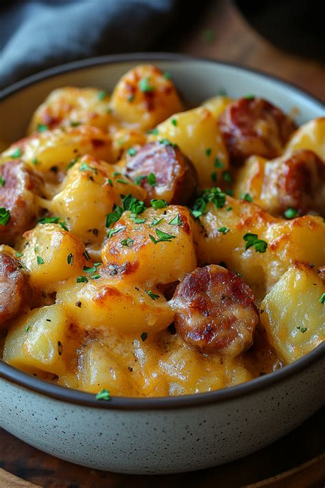 Kielbasa Sausage Cheesy Potato Casserole That Oven Feelin