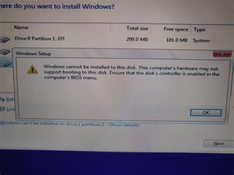 when i try to install windows using bootcamp i encounter this error