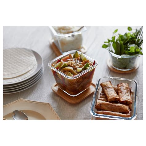 Ikea 365 Food Container With Lid Square Glassbamboo 12 L Ikea Eesti