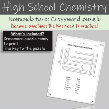 Naming Ionic Compounds And Covalent Molecules Crossword Puzzle