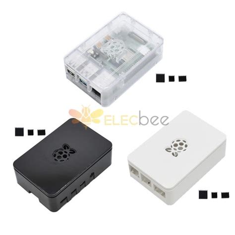 Updated Black White Transparent ABS Case V Enclosure Box With Heat Sink For Raspberry Pi B