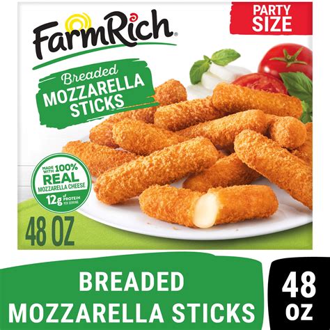 Farm Rich Breaded Mozzarella Cheese Sticks 48 Oz Frozen Snacks And