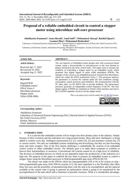 proposal of a reliable embedded circuit to control a stepper motor