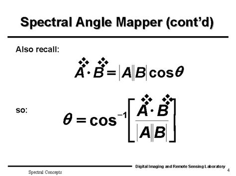 Spectral Angle Mapper Digital Imaging And Remote Sensing