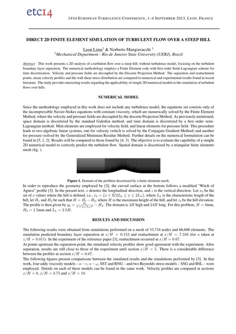 Pdf Direct 2d Finite Element Simulation Of Turbulent Flow Over A
