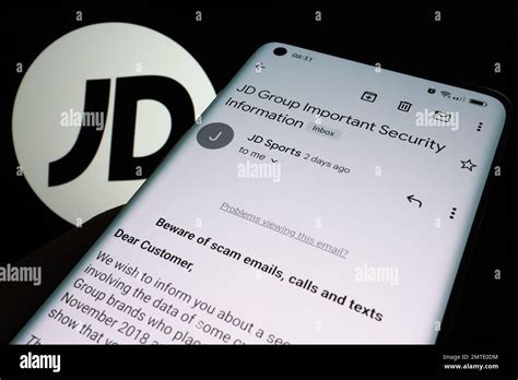 JD Sports Email To The Customer Warning About Company S Data Leak And