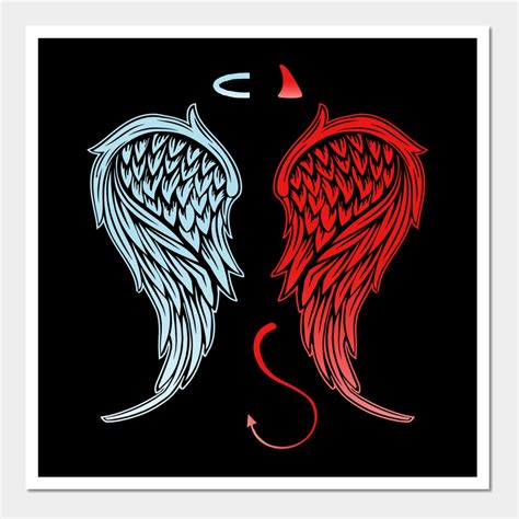 Half Angel Half Devil Wings Shirt And Art Print