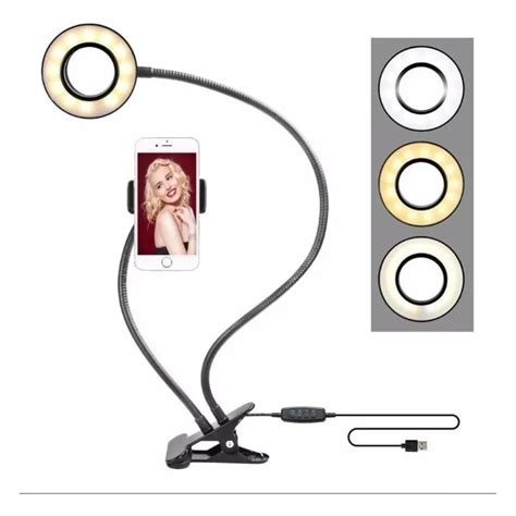 Suporte Celular Tripe Mesa Iluminador Luz Anel Shopee Brasil