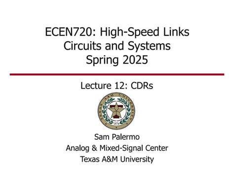 Clock Data Recovery In Serder Has The Details For Pll And Types Of Cdr And What Are The Types Of