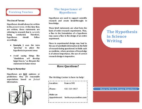 Hypothesis Handout Final How To Wr Ite A Pro Per H Ypothesis The Hypothesis In Science Writing