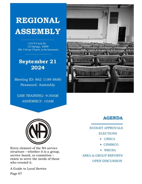 Regional Assembly April And September Na Colorado Region