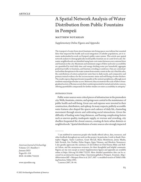 Pdf A Spatial Network Analysis Of Water Distribution From Public