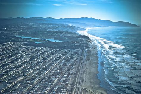 Aerial View Of Ocean Beach Sf Photograph By David Perea Fine Art America
