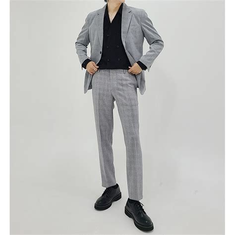 히즈핏 요즘 입기 좋은 적당한 두께감의👌 글렌 체크 셋업😎 여자가 코디하는 여자가 더 좋아하는💕