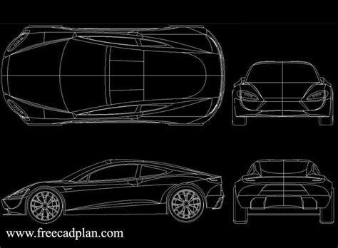 Tesla Roadster 2020 Dwg Cad Drawing Free Cad Plan