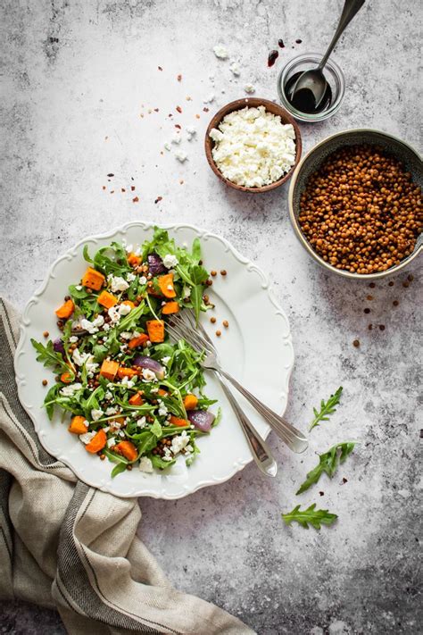 Salade Met Zoete Aardappel Linzen En Feta De Sandwichformule Nl