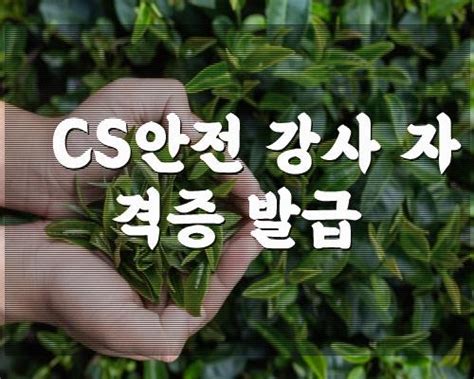 Cs안전 강사 자격증 발급