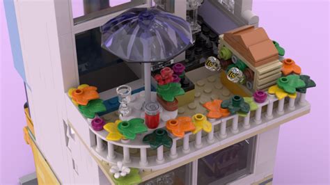 Lego Moc Downtown Flower Store Modular Building By Legomodular