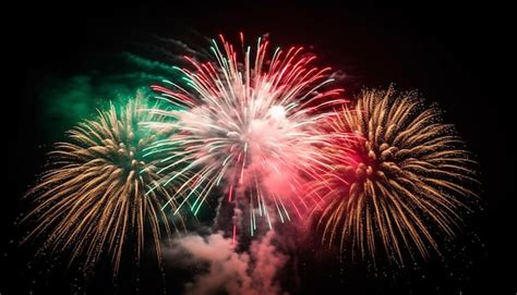 Premium Ai Image July Firework Display Ignites A Vibrant Explosion Of