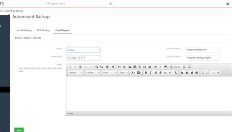 Vtiger Automated Backups Local Ftp Backups