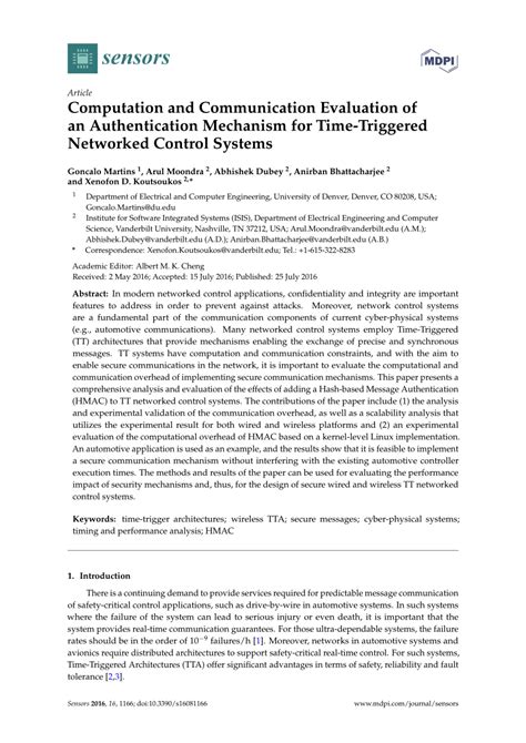 Pdf Computation And Communication Evaluation Of An Authentication
