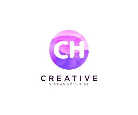 Ch Initial Logo With Colorful Circle Template Vector 26403205 Vector