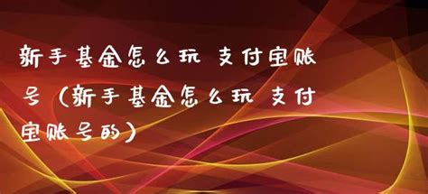 新手基金怎么玩 支付宝账号（新手基金怎么玩 支付宝账号的）财经之家