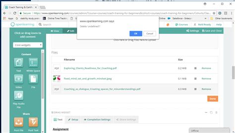 problems deleting items fixed and solved issues openlearning help