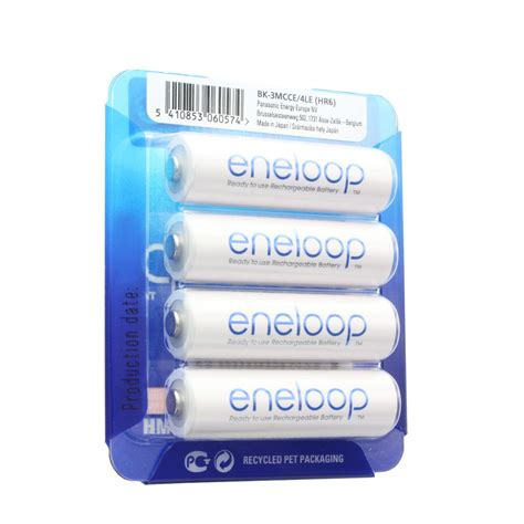Sanyo Eneloop HR-3UTGB blisterverpakking met 4 AA eneloops en 1x ...