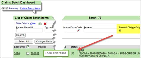 Claims Batch Uploading Errors