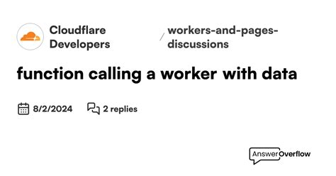 Function Calling A Worker With Data Cloudflare Developers