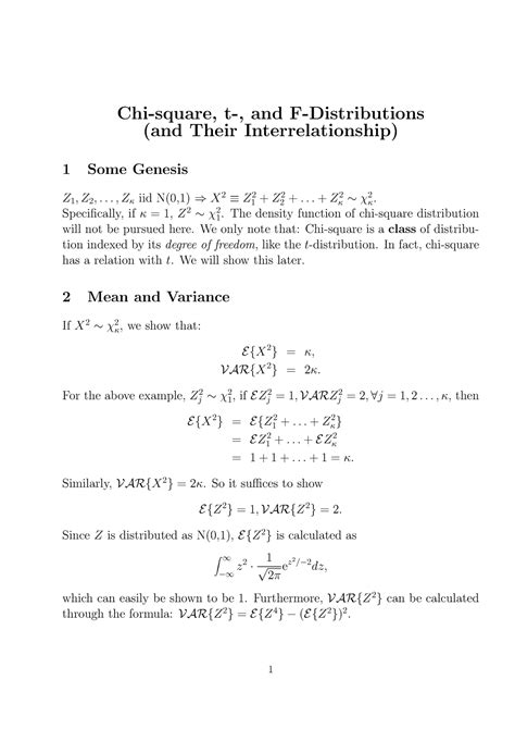 Hypotheisis Testing 2 Na N Chi Square T And F Distributions And Their Interrelationship