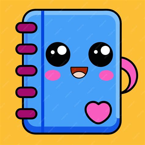 Cute Notebook Cartoon Illustration Premium Ai Generated Image