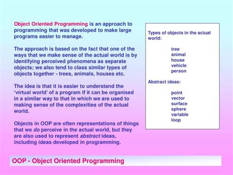 Ppt Oop Object Oriented Programming Powerpoint Presentation Free Download Id6984420