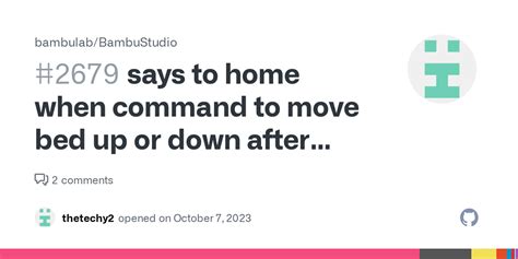 Says To Home When Command To Move Bed Up Or Down After Completing A