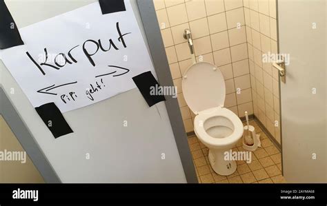 Clogged Toilet With Sheet Of Paper Letterin Karput Pipi Geht Damaged