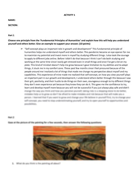 Solution Art Appreciation Activity Fundamental Principles Of